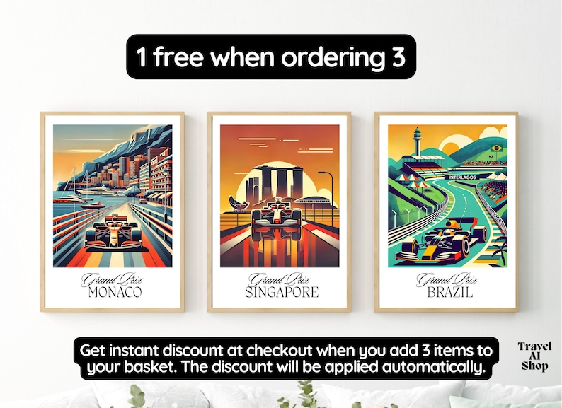 Formula 1 Poster Singapore. F1 Print. Formula One Digital Printable ...