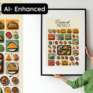 Mexican Food Poster, Mexico Food Lovers Print, Minimalist Wall Decor ...