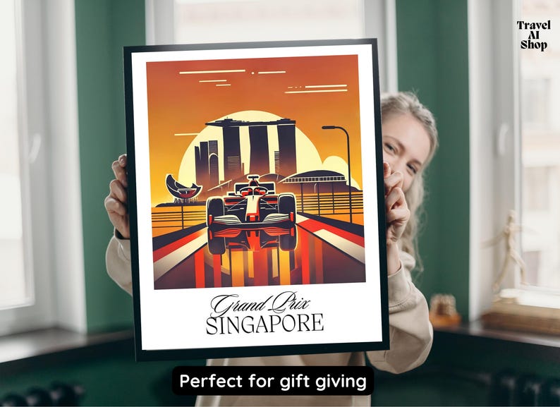 Formula 1 Poster Singapore. F1 Print. Formula One Digital Printable ...