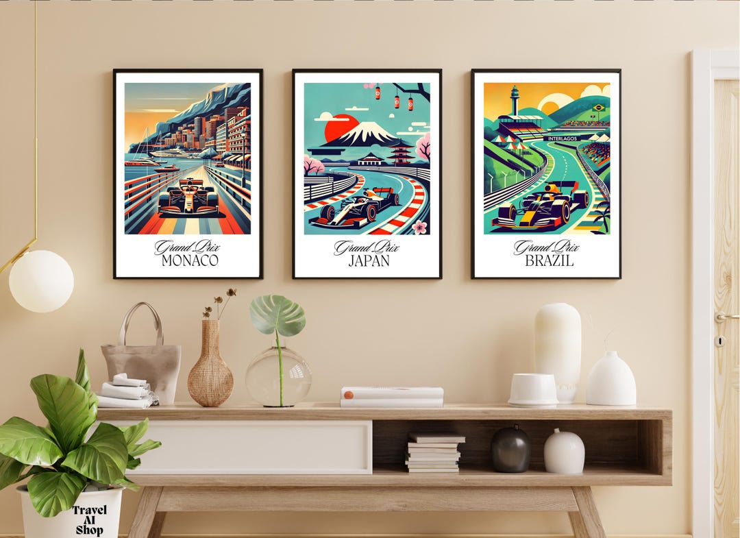 Formula 1 Poster *bundle* Japan, Brazil, Monaco. Formula One Poster ...