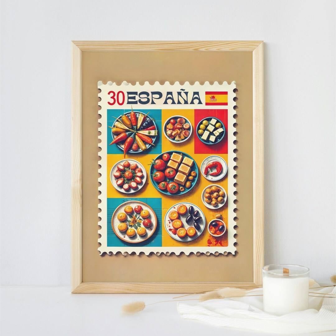 Spanish Tapas Wall Print, Tapas Food Wall Decor, Minimalist Spanish ...