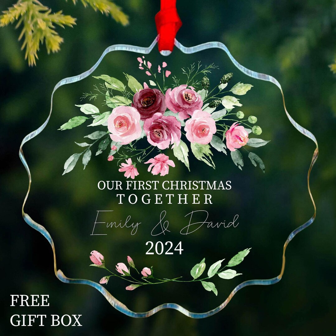 Our First Christmas Together Acrylic Ornament Personalized Couple Names Christmas Acrylic