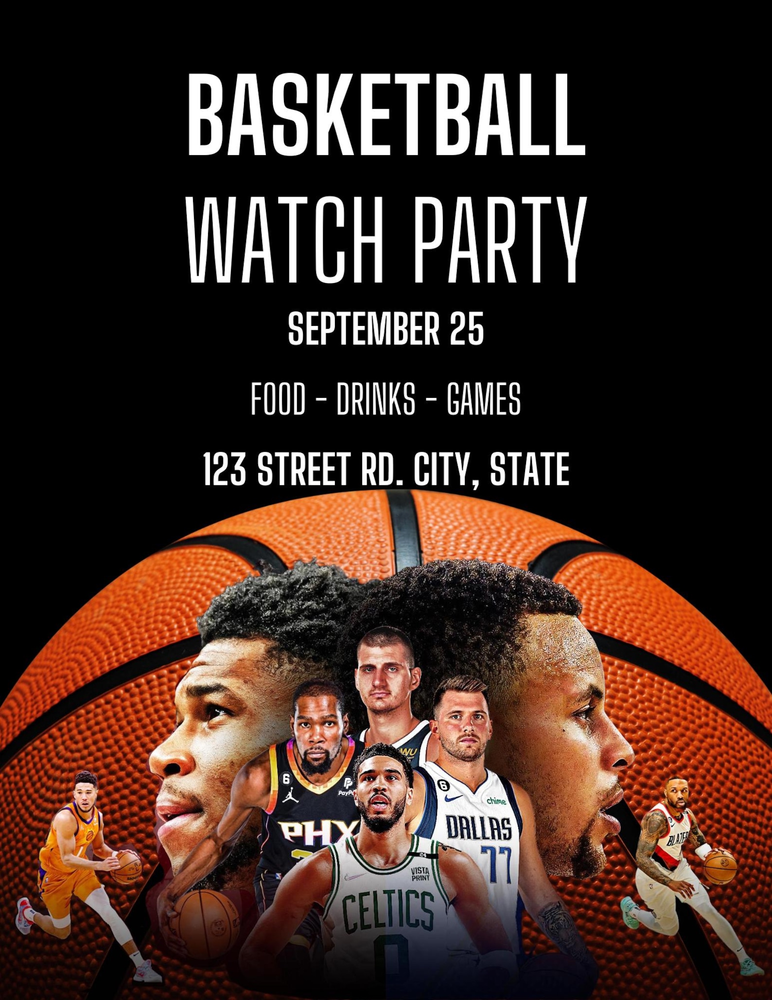 Basketball Watch Party Invitation | Editable NBA Game Night Template ...