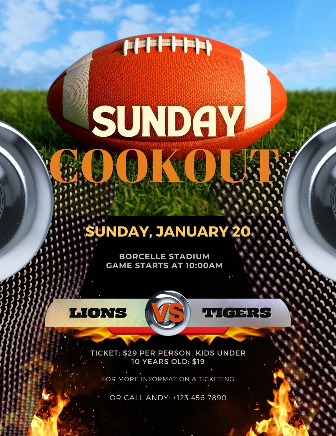 Sunday Cookout Football Invitation | Editable Digital Event Template ...