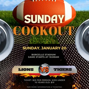 Sunday Cookout Football Invitation | Editable Digital Event Template ...