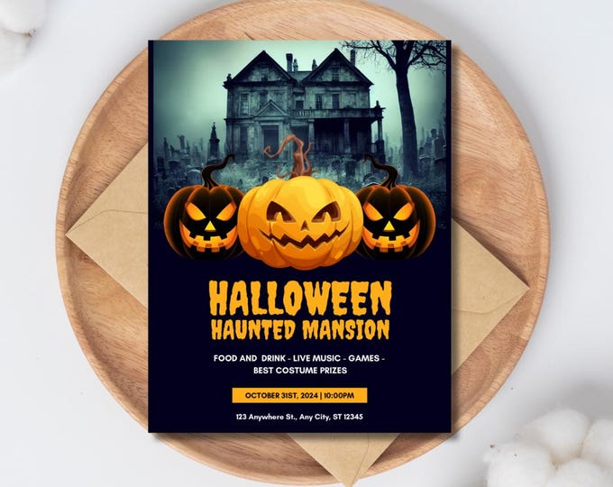 Editable Haunted Mansion Invitation Haunted Mansion Party Invitation ...