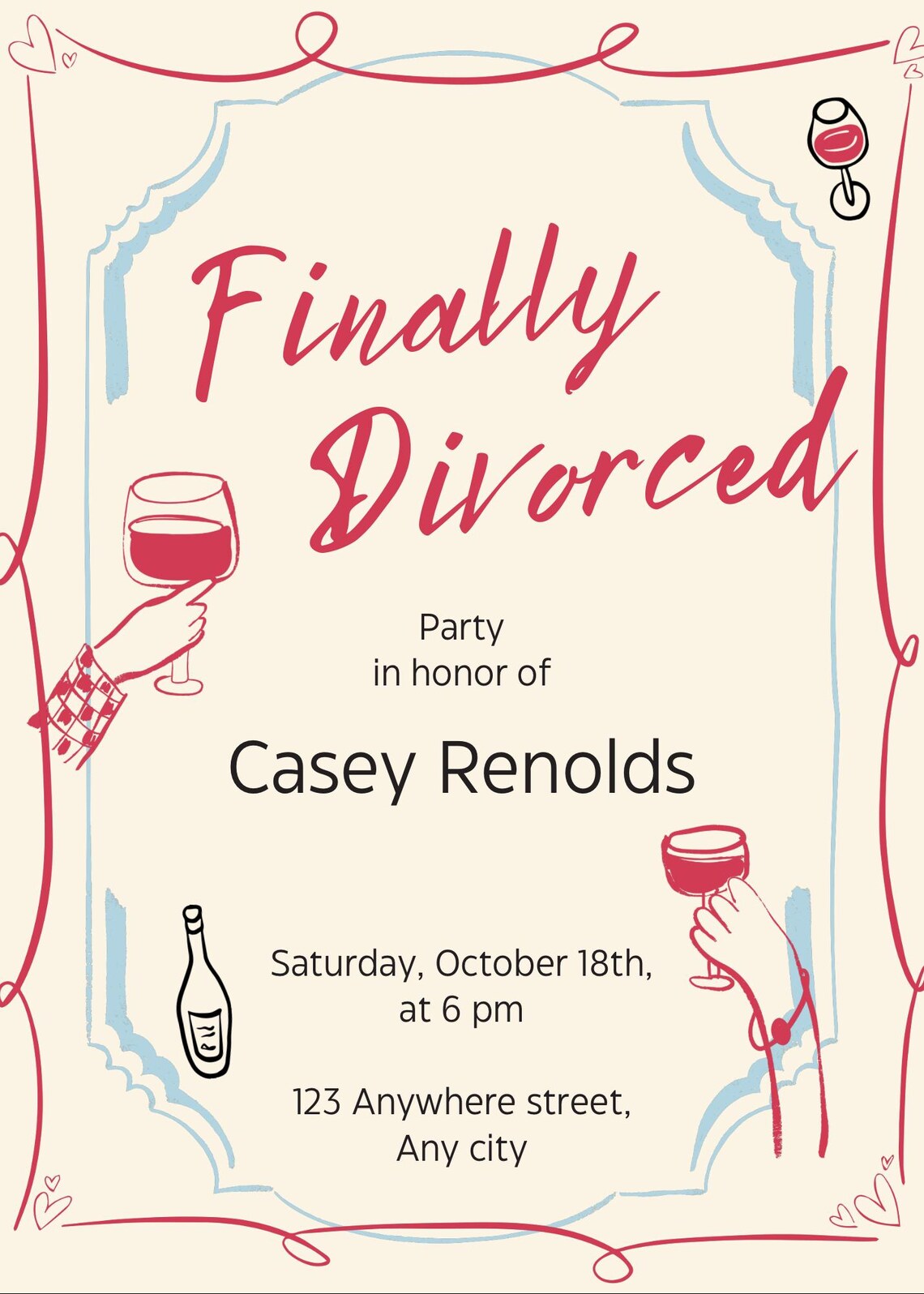 Finally Divorced Party Invitation | Editable Digital Template | Divorce Celebration Invite ...