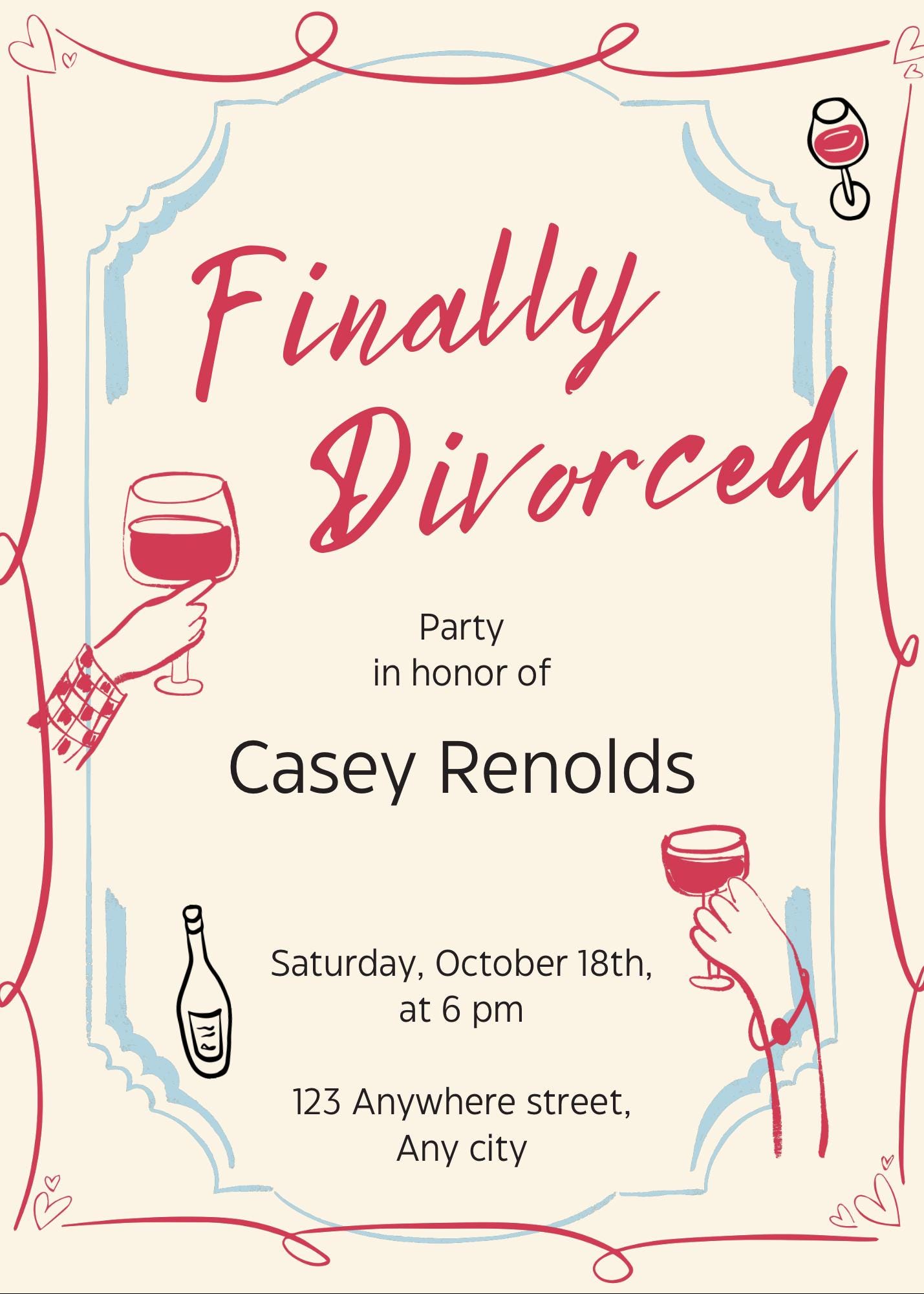 Finally Divorced Party Invitation | Editable Digital Template | Divorce ...