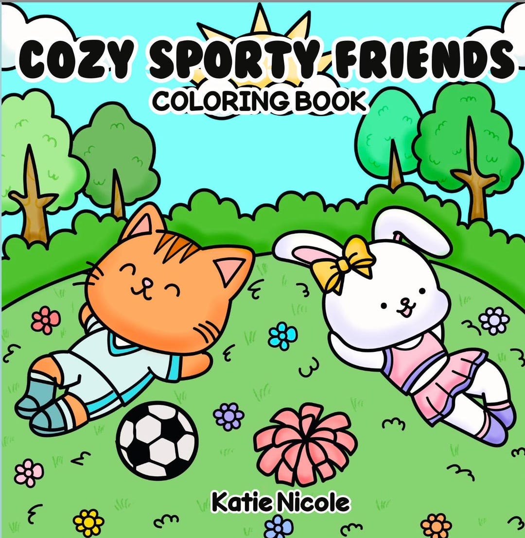 Cozy Sporty Friends Coloring Book - Etsy