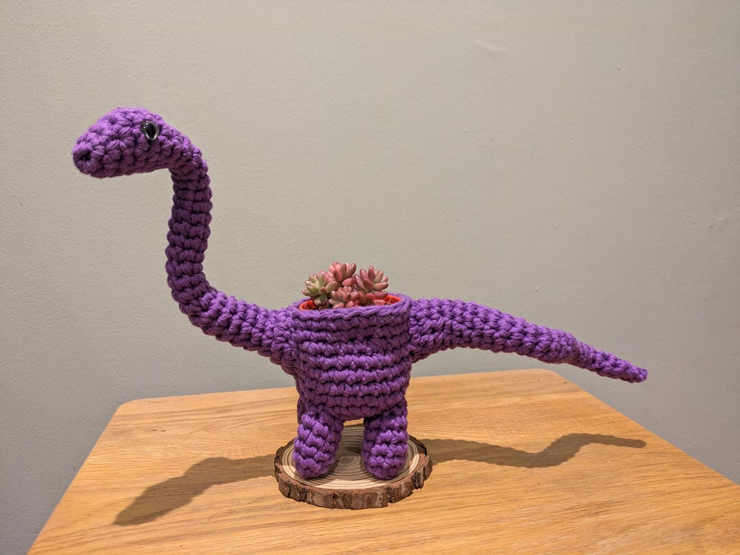 Diplodocus Dinosaur Crochet Planter - Etsy