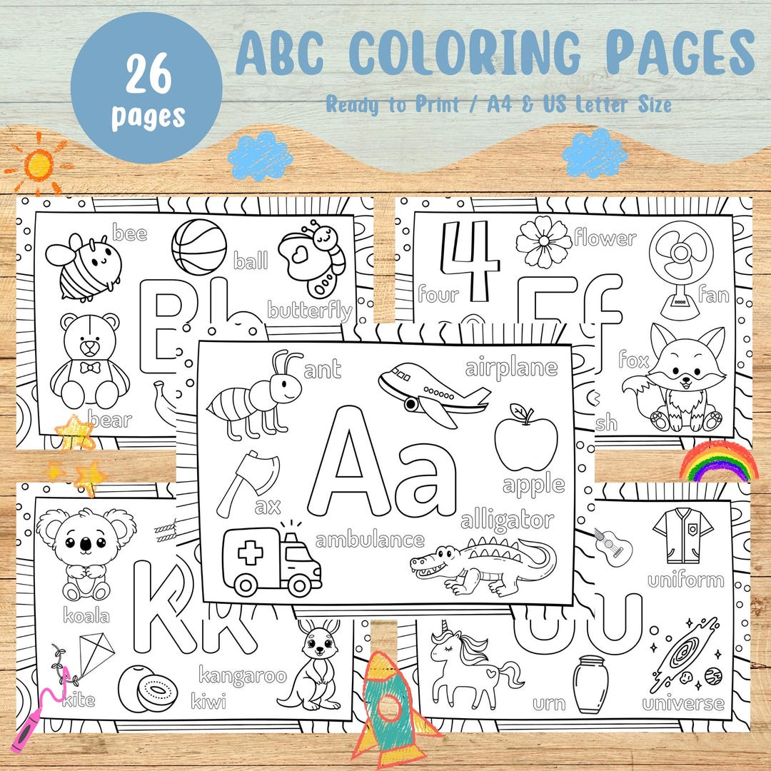 Printable Alphabet Coloring Pages for Kids Kindergarten Coloring Book ...