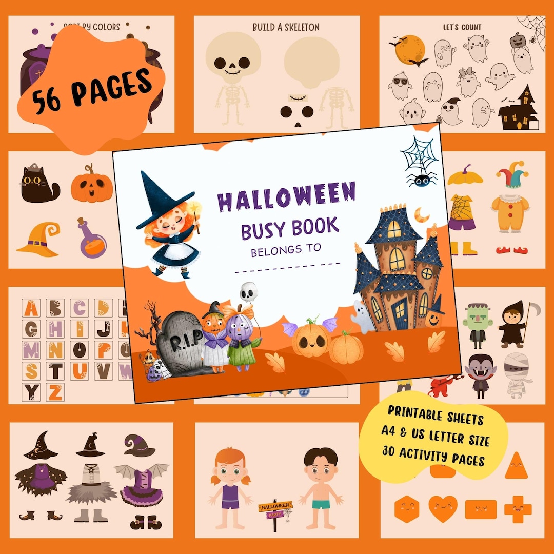 Halloween Printable Preschool Busy Book Toddler Quiet Book Halloween ...