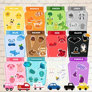 Printable Kids Color Matching Busy Book Kindergarten Montessori Quiet ...