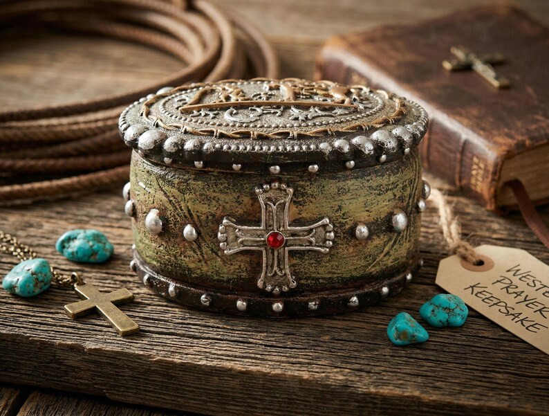 Rustic Western Praying Trinket Box Kneeling Cowboy Cross Jewelry Box - Etsy