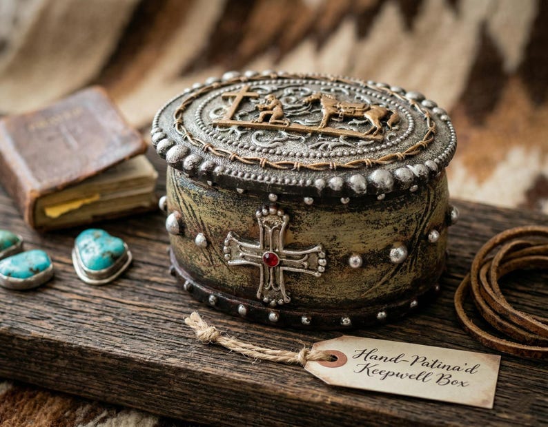 Rustic Western Praying Trinket Box Kneeling Cowboy Cross Jewelry Box - Etsy