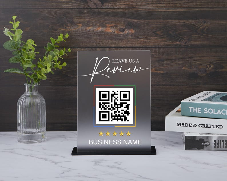 QR Code Acrylic Business Sign: Google Review Display - Etsy