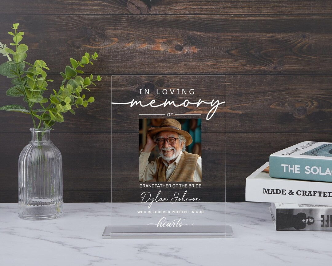 In Loving Memory Photo Sign, Custom Photo Memorial Plaque, in Loving ...