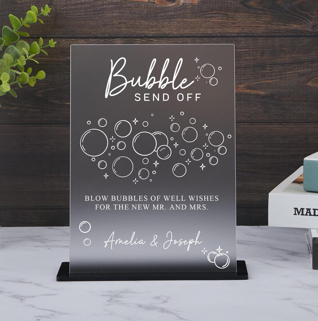 Bubble Send off Acrylic Sign, Bubble Send off Sign, Wedding Send off ...