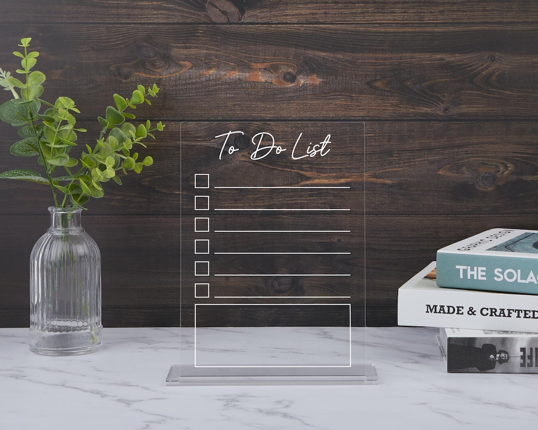 Clear Acrylic To-do List Table Sign: Office Desk Planner - Etsy