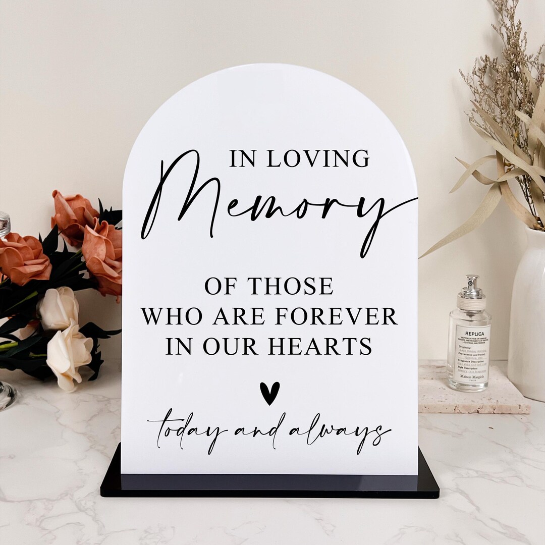 Acrylic Wedding Memorial Table Sign, in Loving Memory, Arch Shape - Etsy