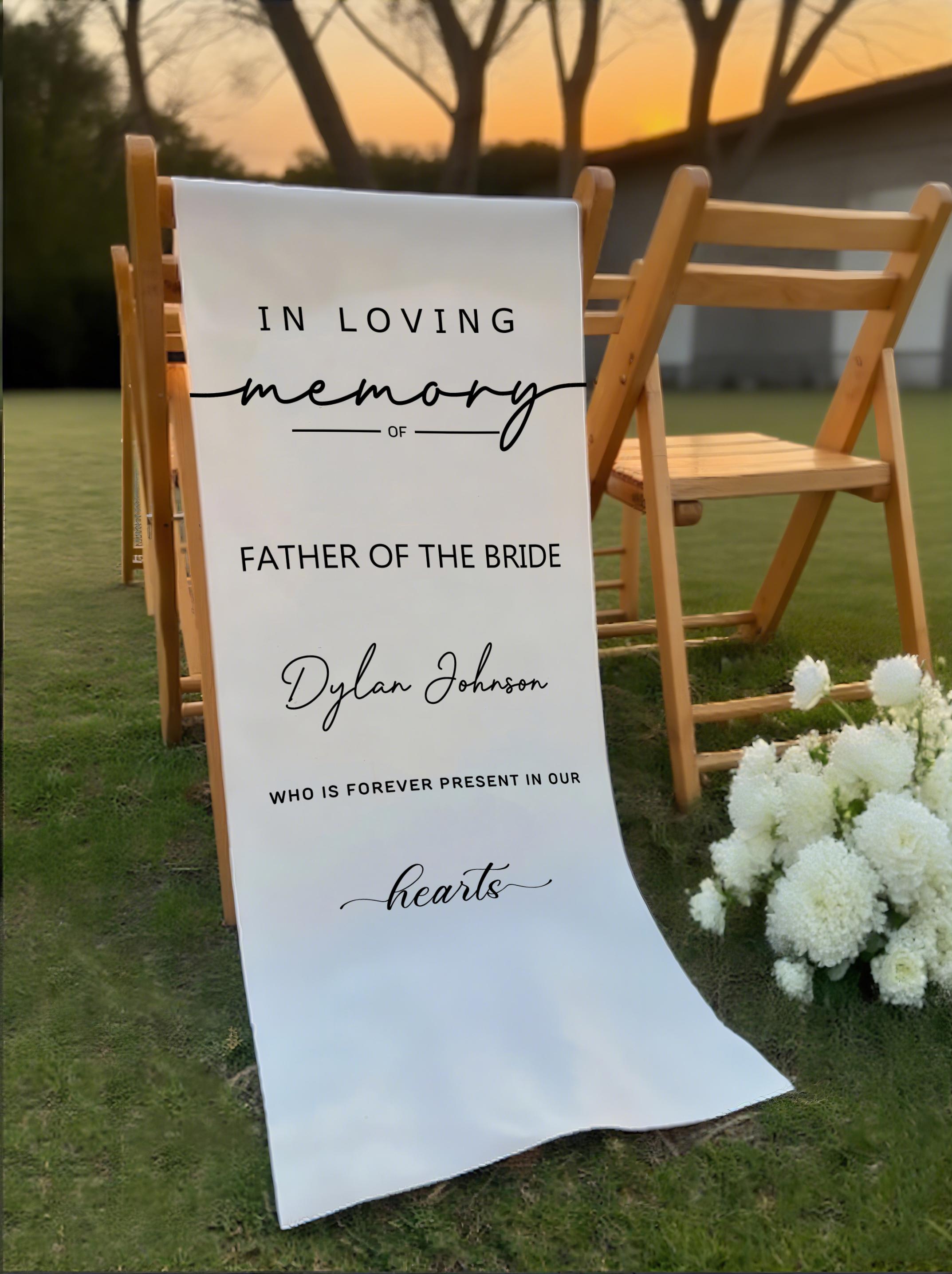Loving Memory Wedding Sign, in Loving Memory Chair Sign, Silk Chair ...
