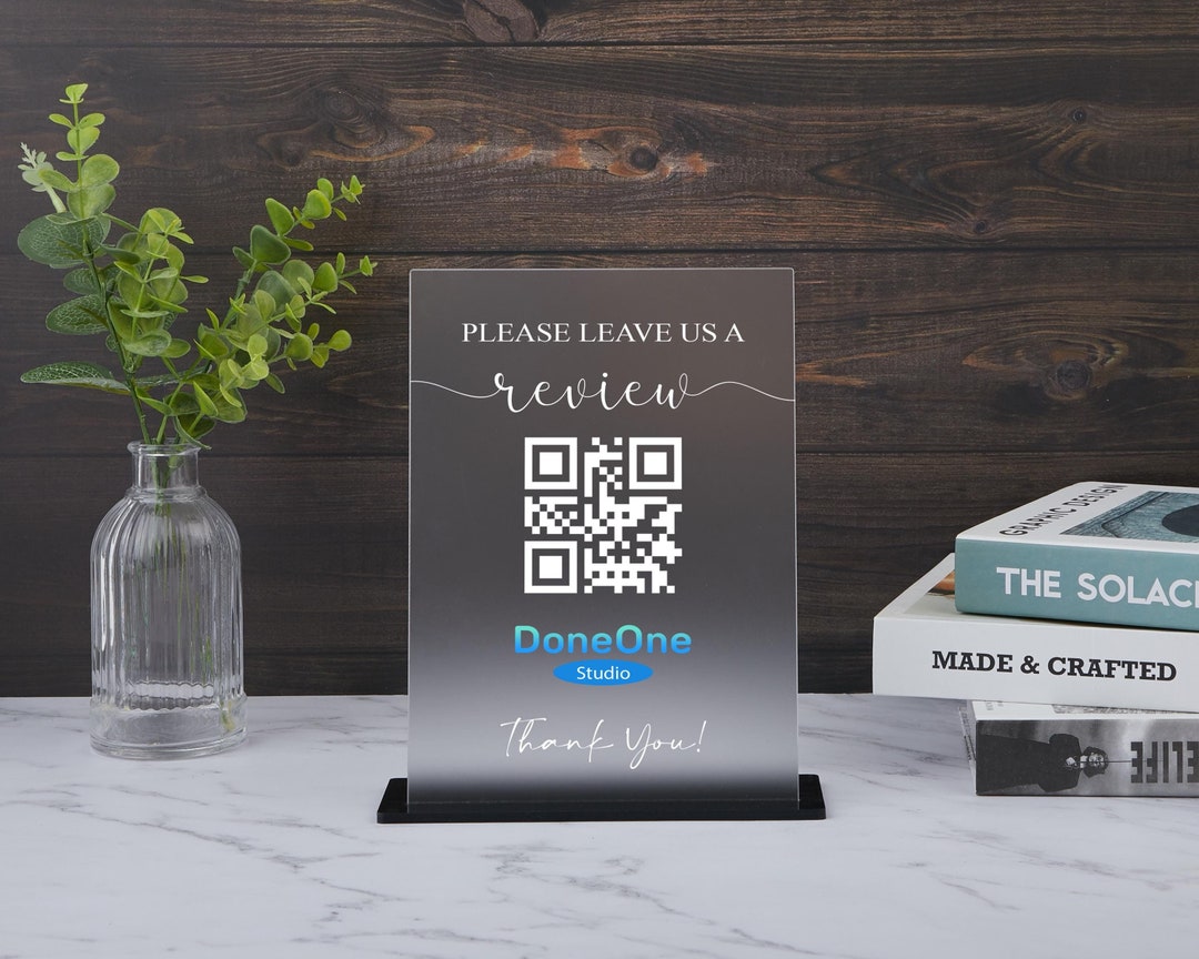 Leave Us a Review Qr Code Sign, Business Review Qr Code Plaque, Google ...