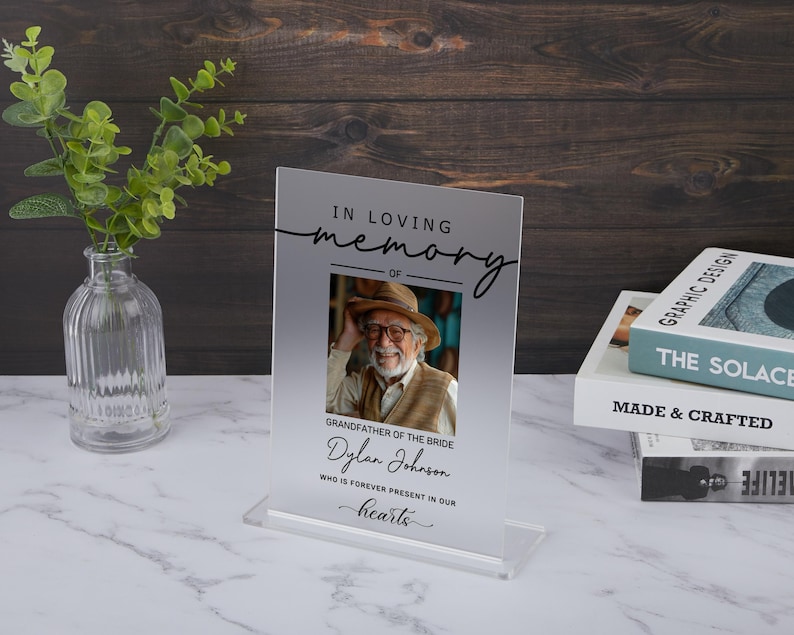 In Loving Memory Photo Sign, Custom Photo Memorial Plaque, in Loving ...