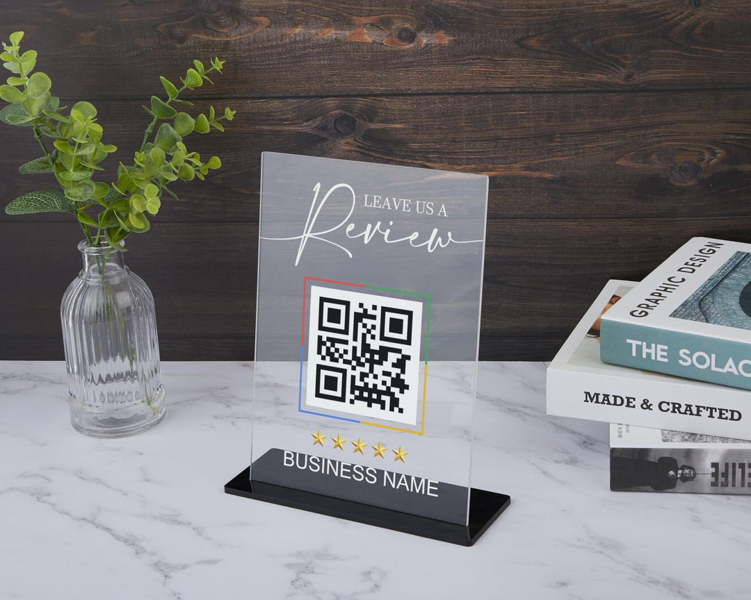 QR Code Acrylic Business Sign: Google Review Display - Etsy