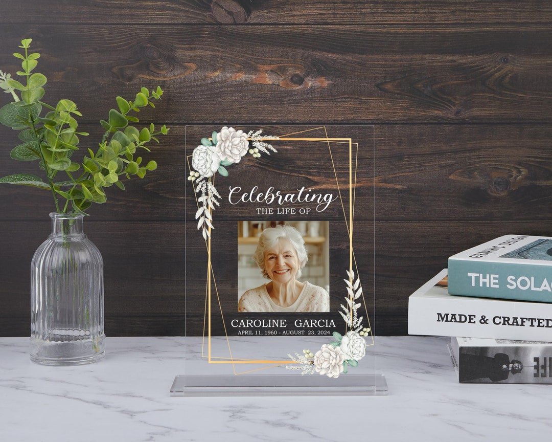 Acrylic Funeral Sign, Celebration of Life Funeral Photo Sign, in Loving ...