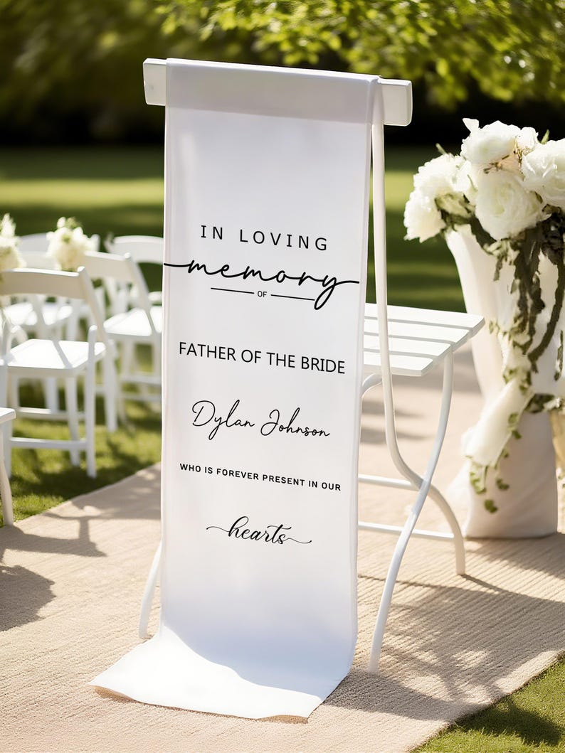 Loving Memory Wedding Sign, in Loving Memory Chair Sign, Silk Chair ...