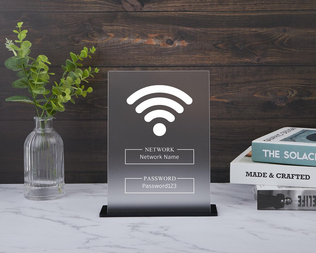 Custom Acrylic Wifi Password Sign, Personalized Wifi Network Sign, Sign ...