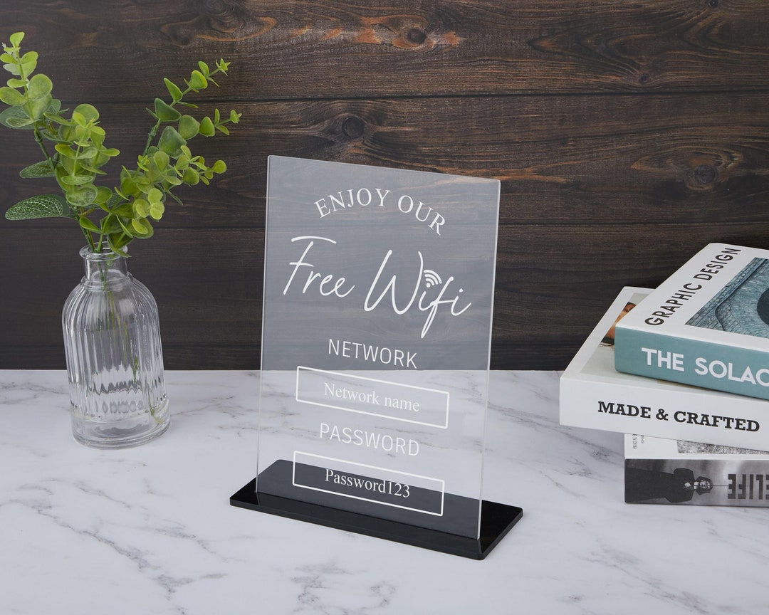Wifi Password Sign, Wifi Sign, Wedding Wifi, Wifi Acrylic Block Plaque ...