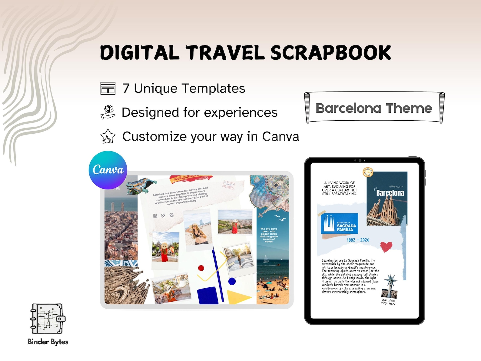 Customizable Vacation Memory Book, Digital Travel Scrapbook, Digital ...