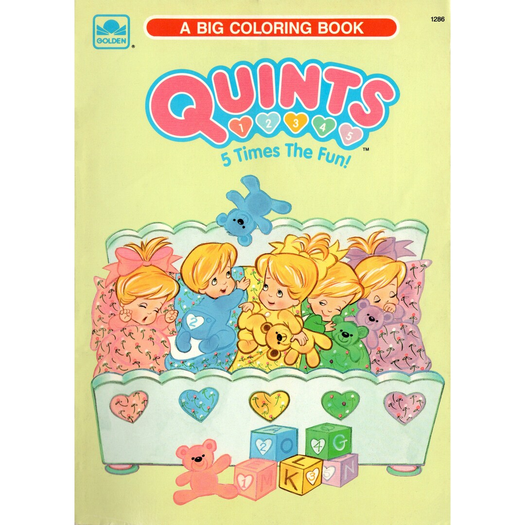 PDF File Quints 5 Times the Fun GOLDEN Coloring Book 10 Pages - Etsy