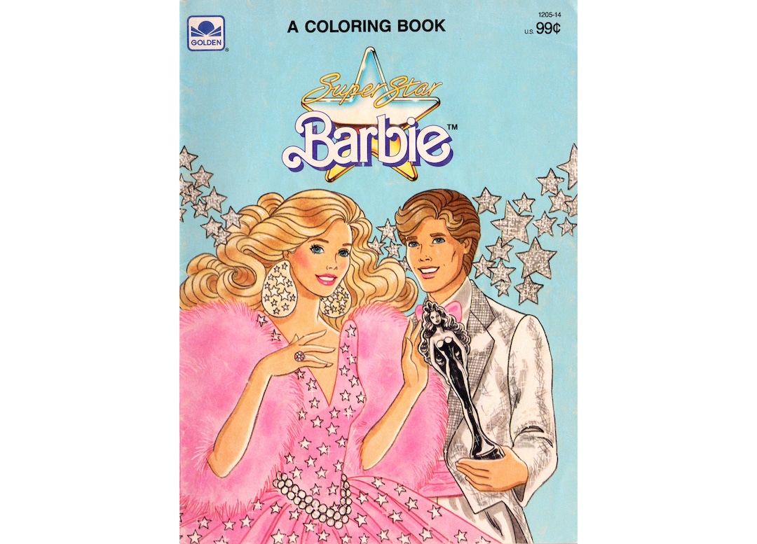 PDF File Super Star BARBIE GOLDEN Coloring Book 10 Pages - Etsy