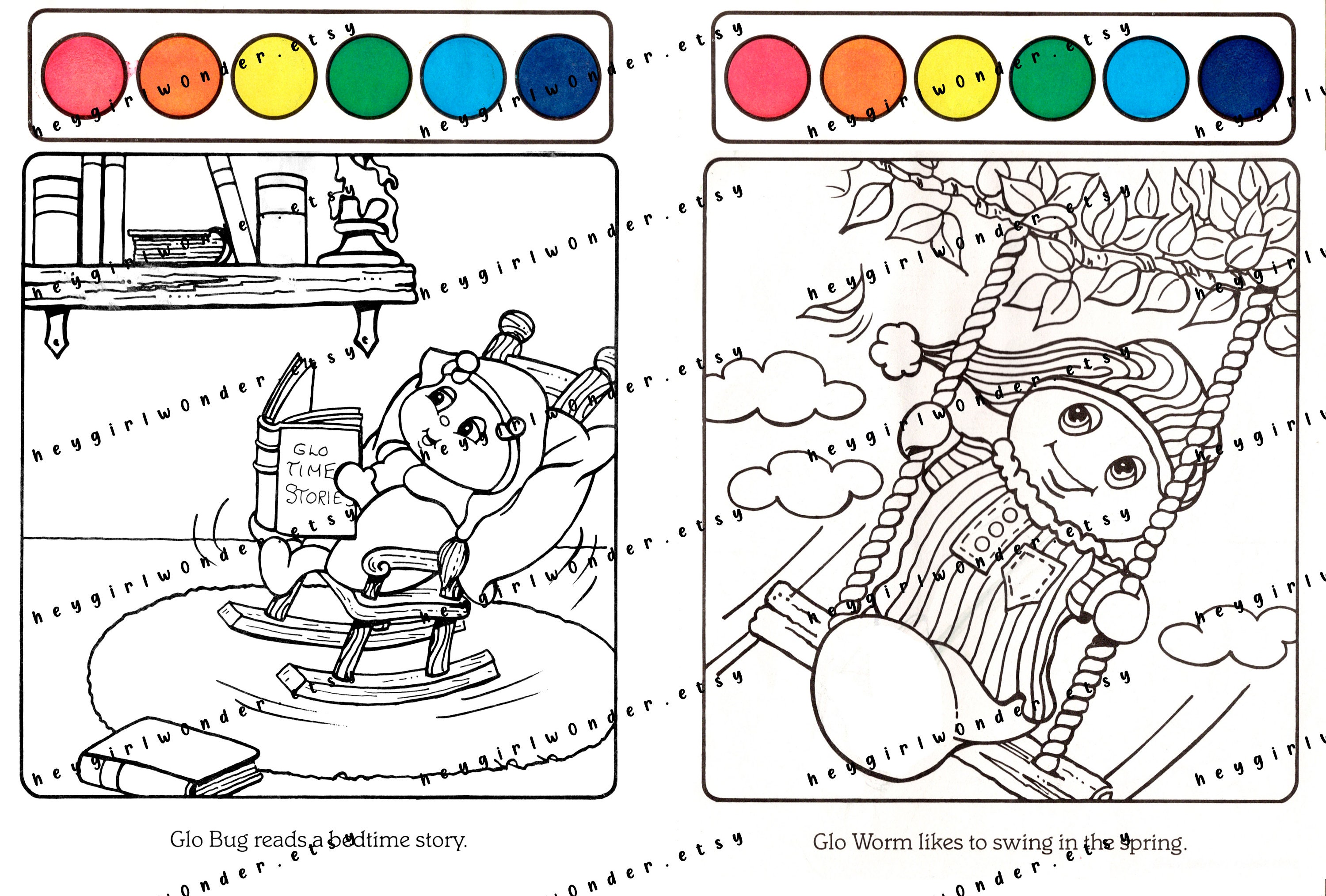 PDF File GLO Friends Paint Box Watercoloring Book 10 Pages - Etsy