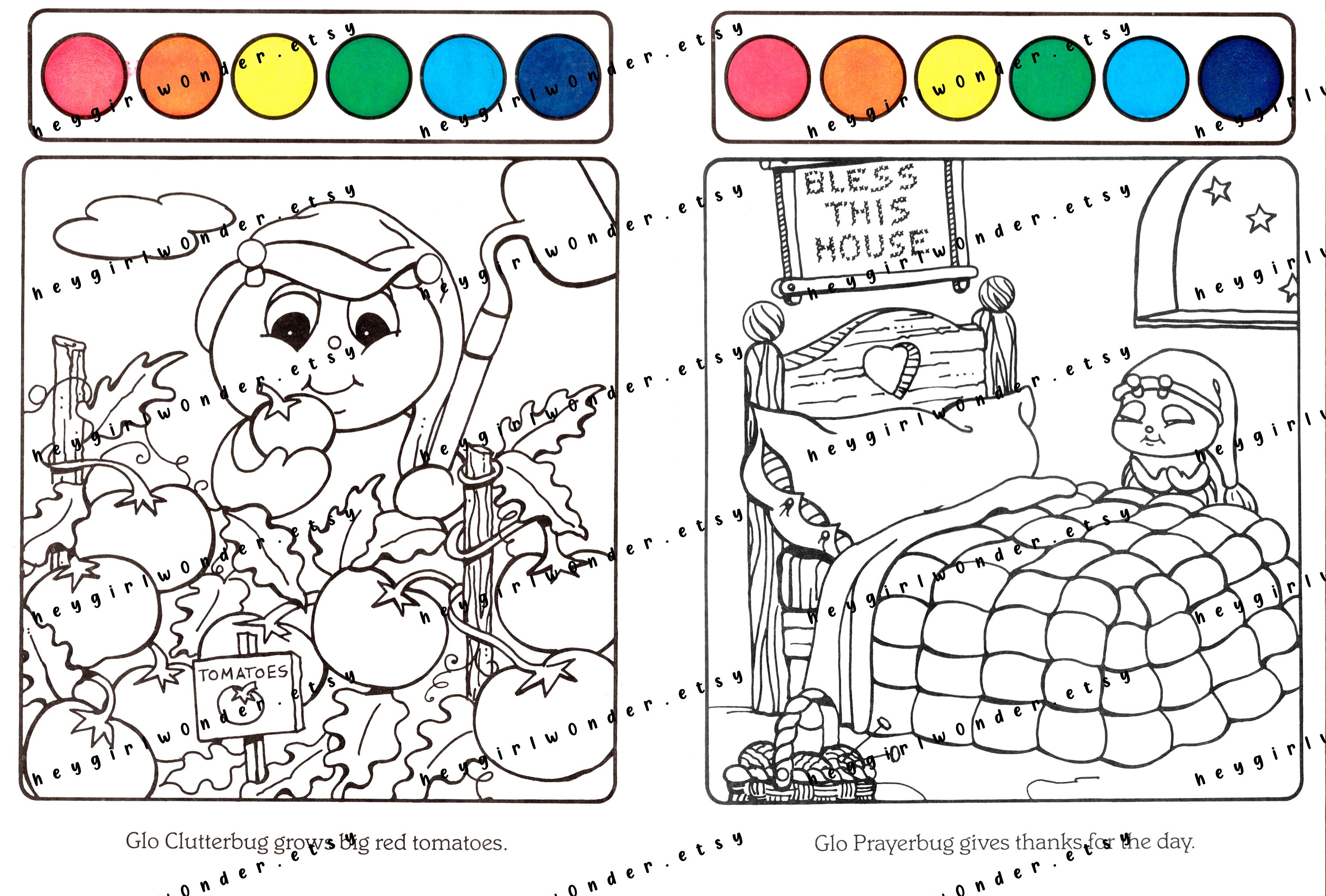 PDF File GLO Friends Paint Box Watercoloring Book 10 Pages - Etsy
