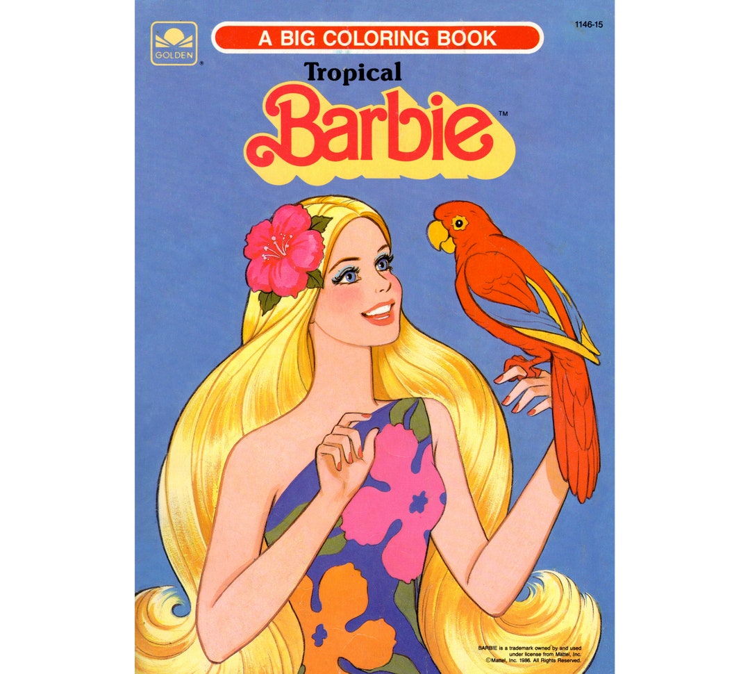 PDF File Tropical BARBIE Golden Coloring Book 10 Pages - Etsy