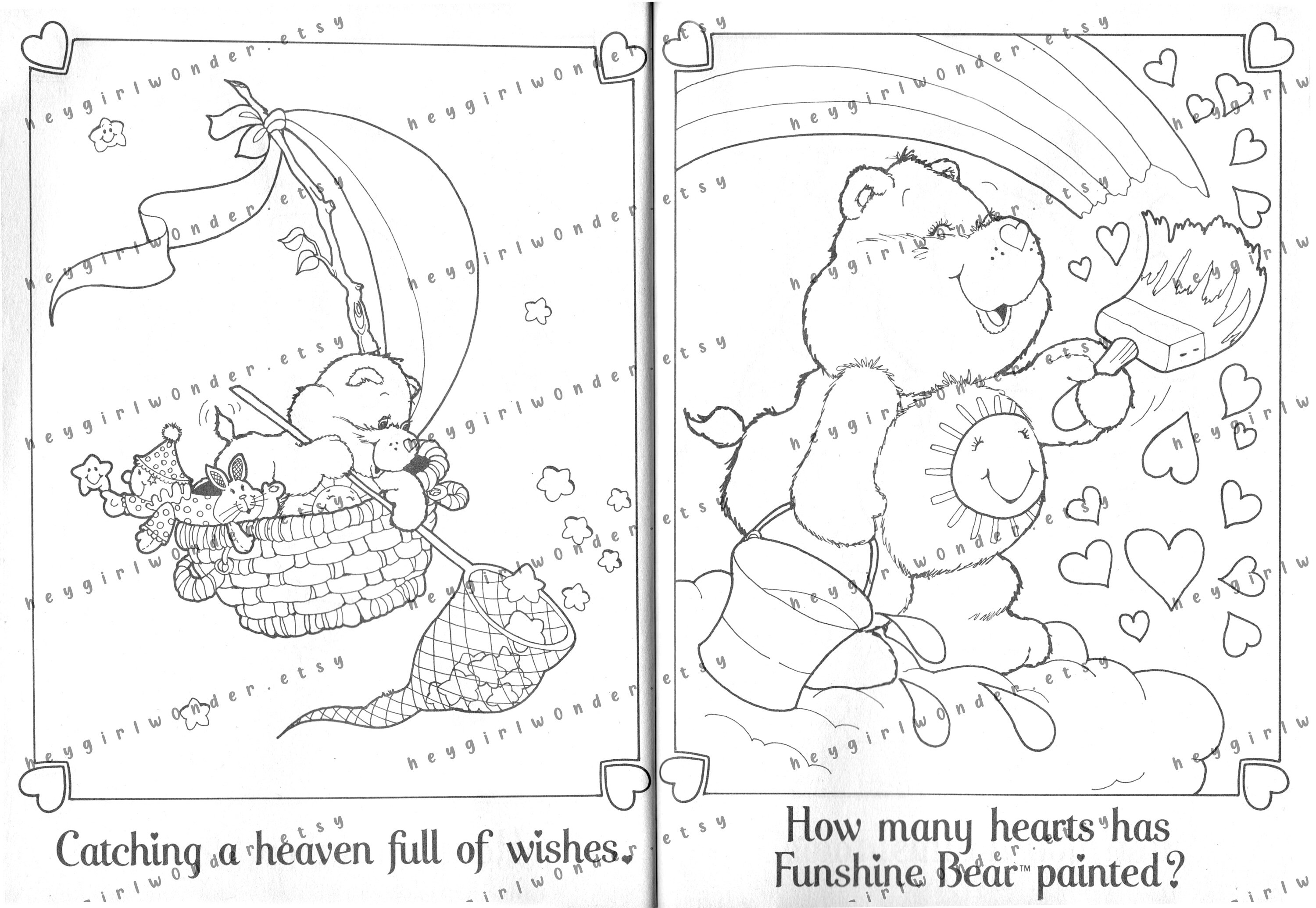 PDF File 1982 Care Bears KENNER Coloring Book 10 Pages - Etsy