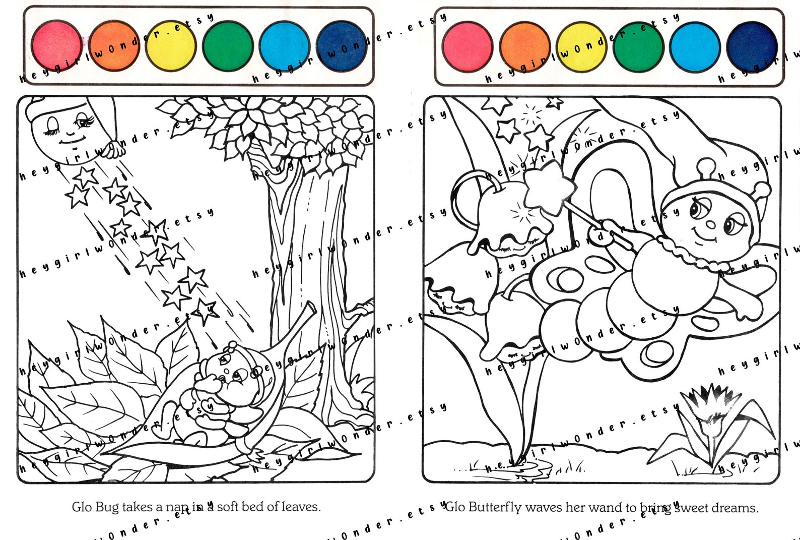 PDF File GLO Friends Paint Box Watercoloring Book 10 Pages - Etsy