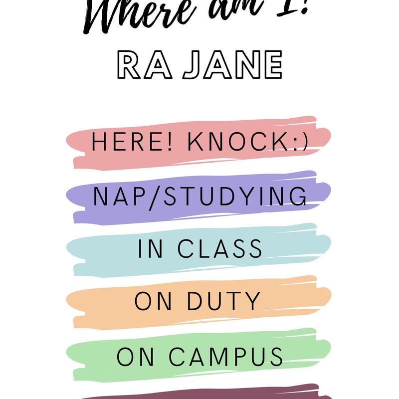 Where Am I Resident Assistant Sign - Etsy