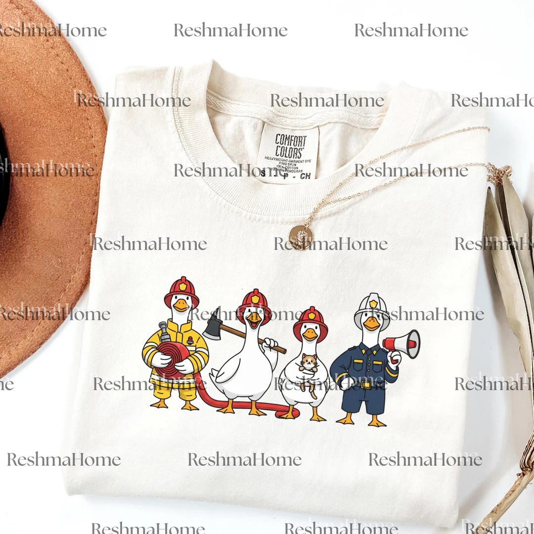 Firefighter Goose Svg PNG, Funny Fireman Geese PNG, Vintage ...