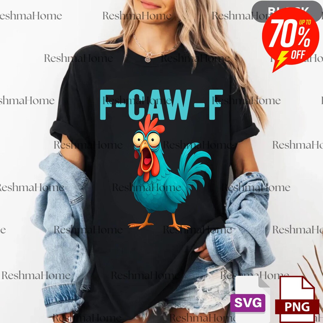 Meme de gallo "F-Caw-F", archivo digital, PNG de pollo divertido, SVG ...
