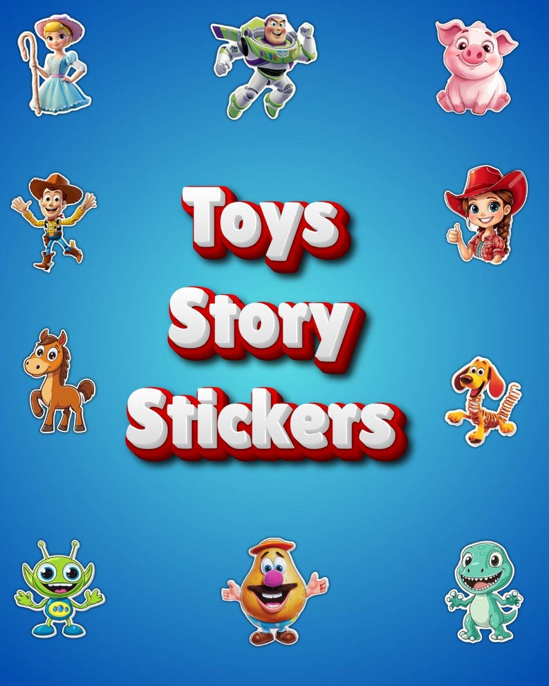 Toy Story Sticker Designs Bundle, Digital Sticker Pack, Stickers Bundle ...