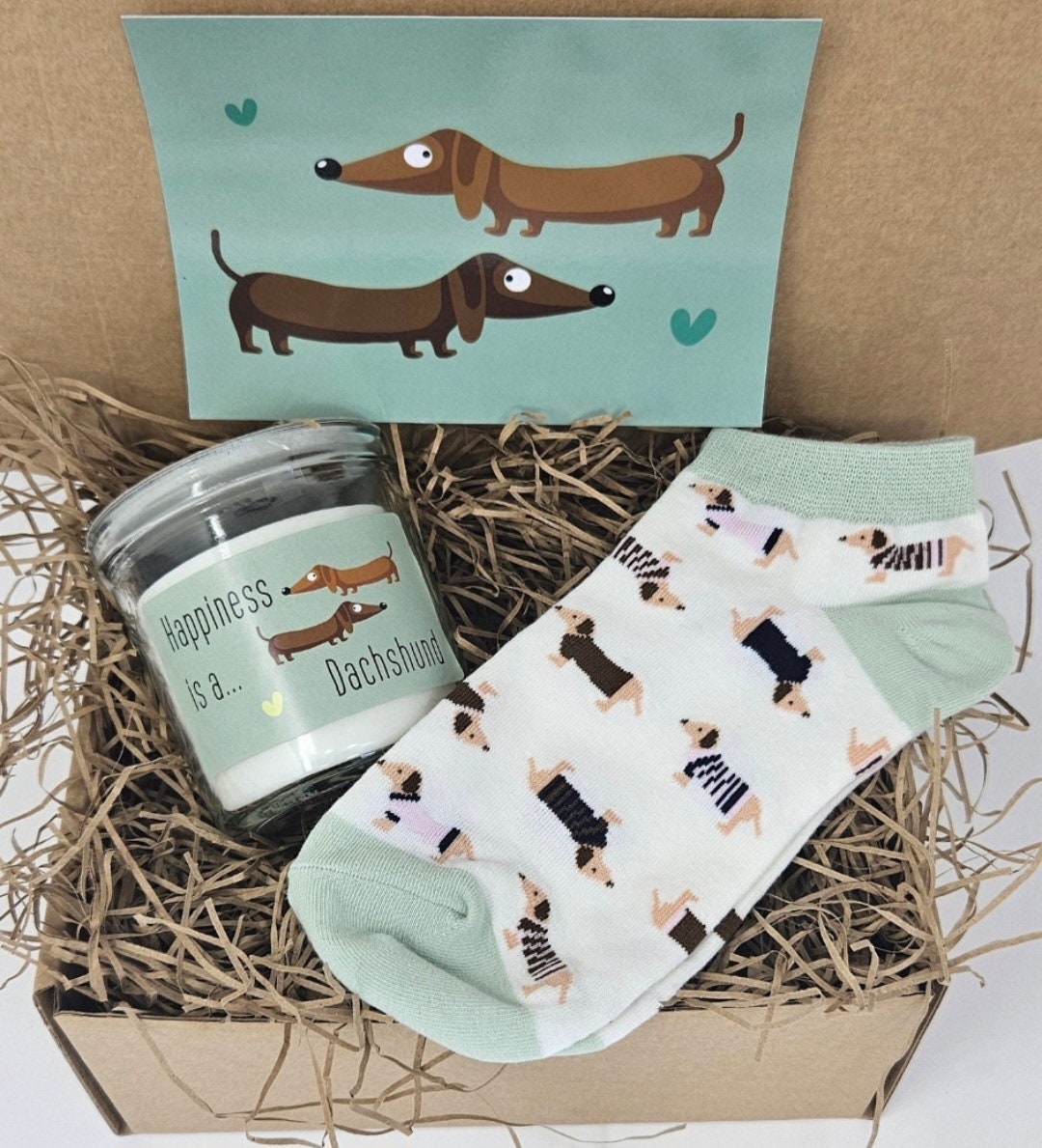 Dachshund Dog Gift Box Set | Sausage Dogs | for Women, Candle & Socks ...