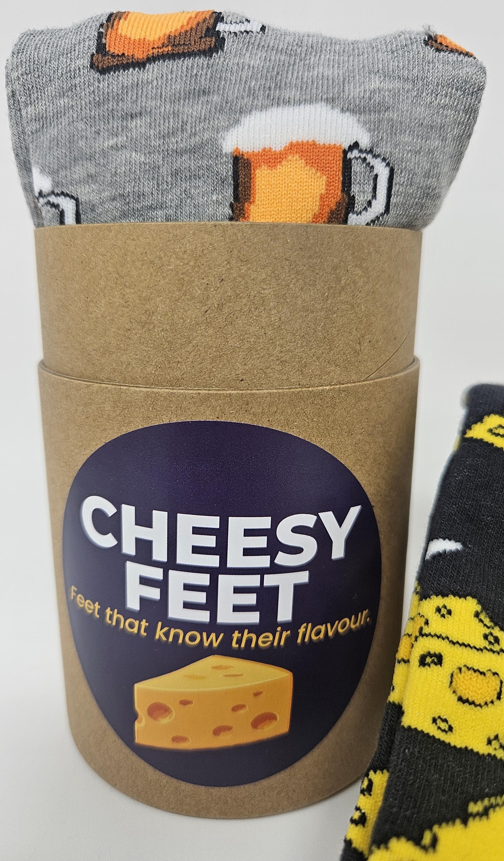 Beer & Cheese Socks Gift Set for Men | Cheesy Feet Novelty Socks | Fun ...