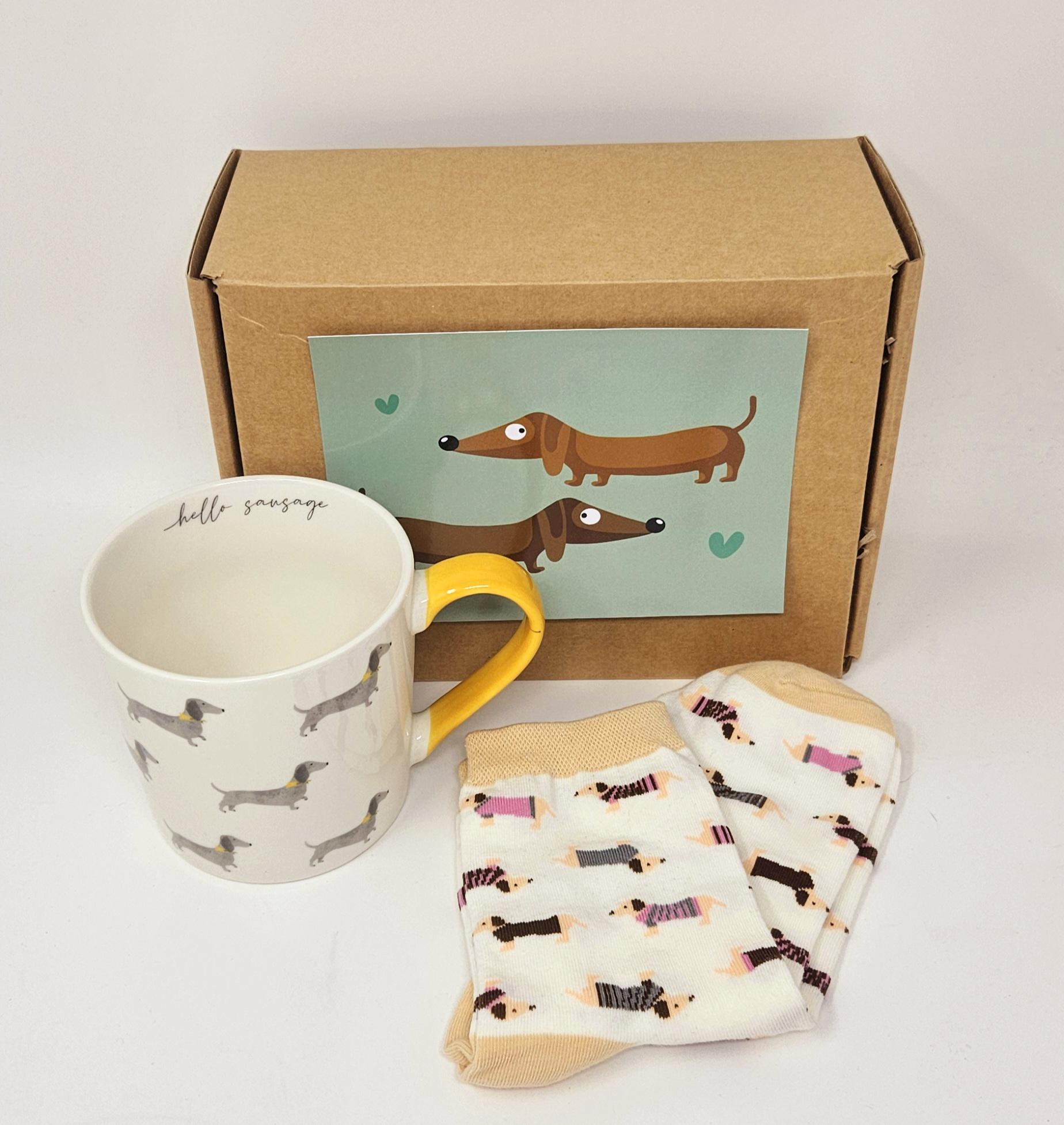 Dachshund Dog Gift Box Set Sausage Dogs for Women, Mug & Socks Hamper ...