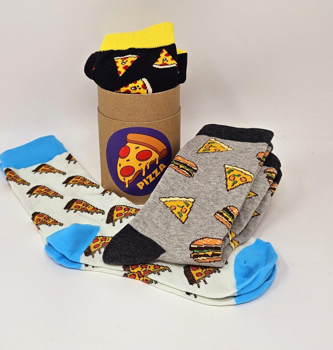 Men's PIZZA Socks in a Gift Box | Junk Food Takeaway Pizza Dominos ...