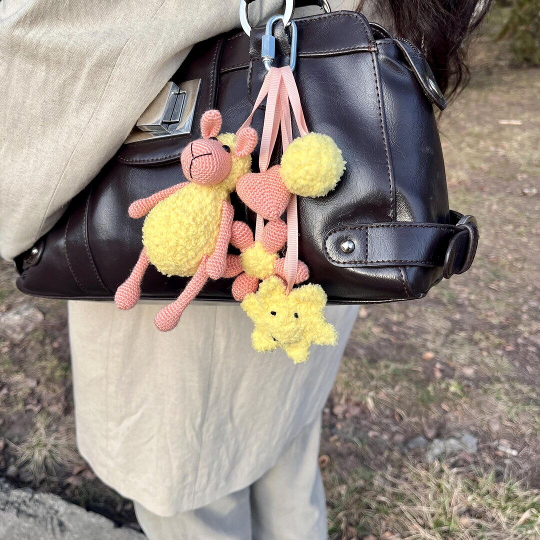 Custom Crochet Plush Keychain Set, Kawaii Handmade Car Hanger ...