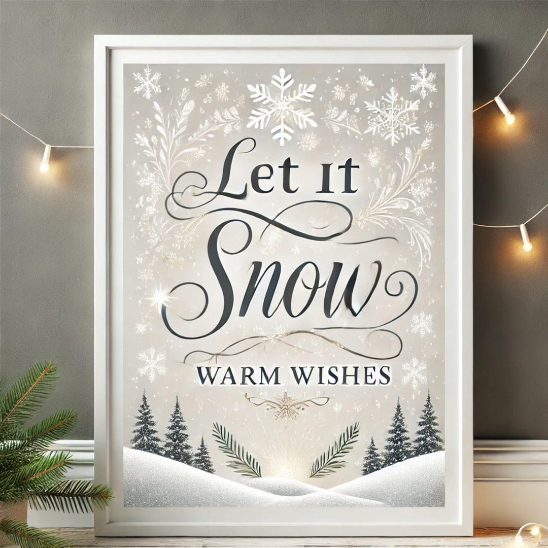 Let It Snow Wall Art, Holiday Printable, Digital Download, Decor, DIY ...